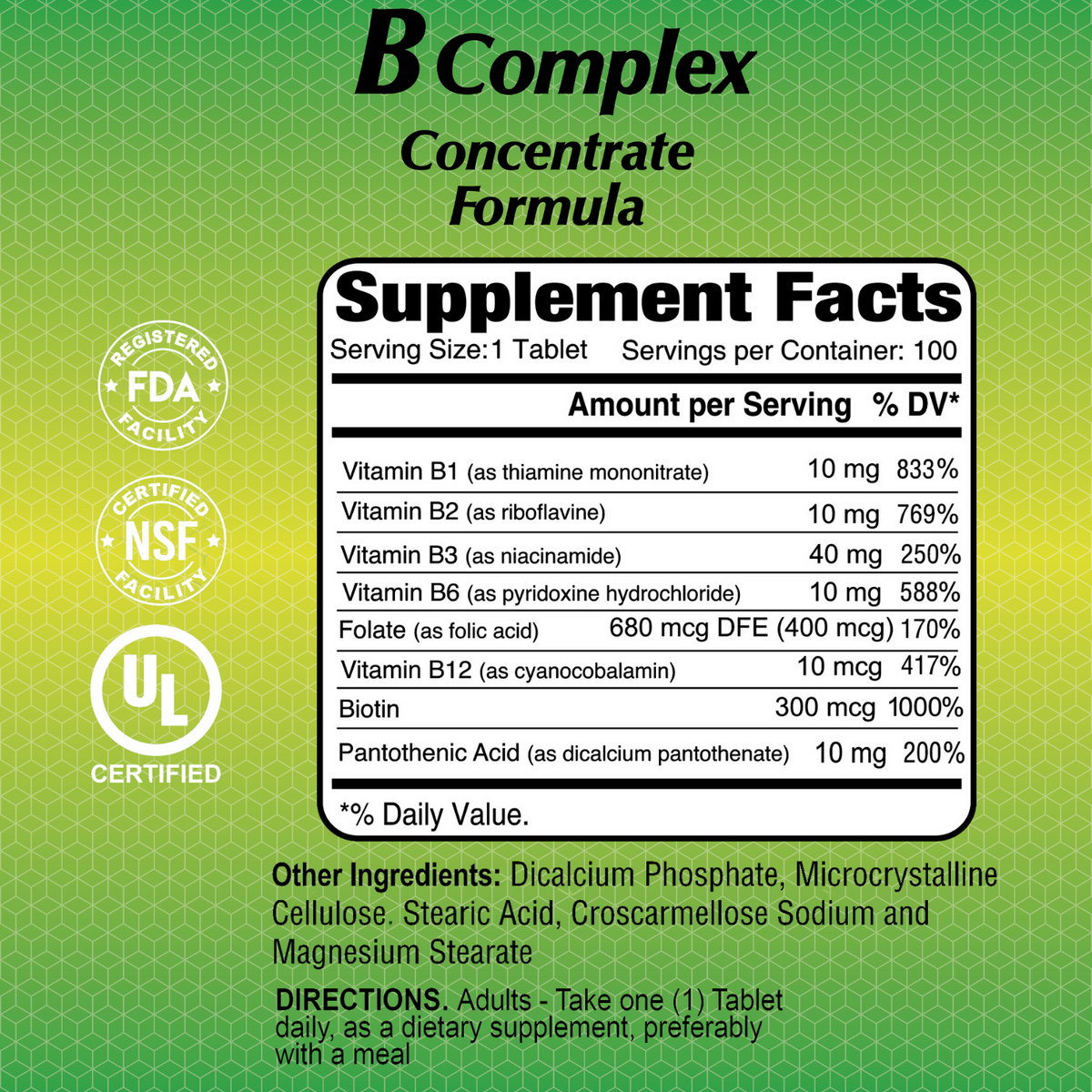 B-Complex Formula - 100 tablets – Alfa Vitamins Store