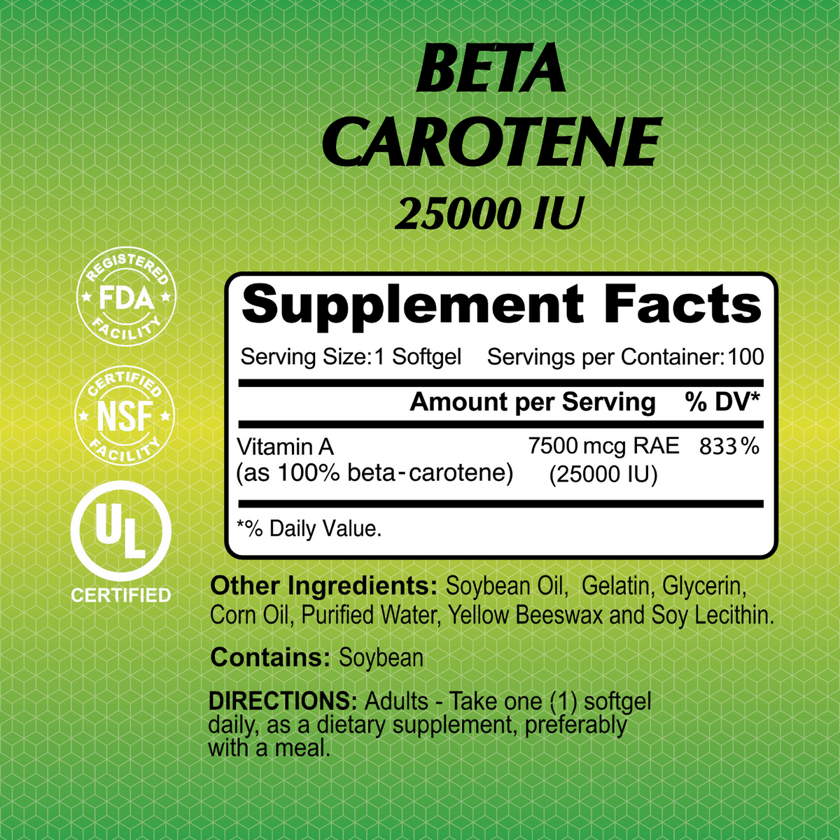 Beta Carotene Supplements - 25,000 IU – Alfa Vitamins Store