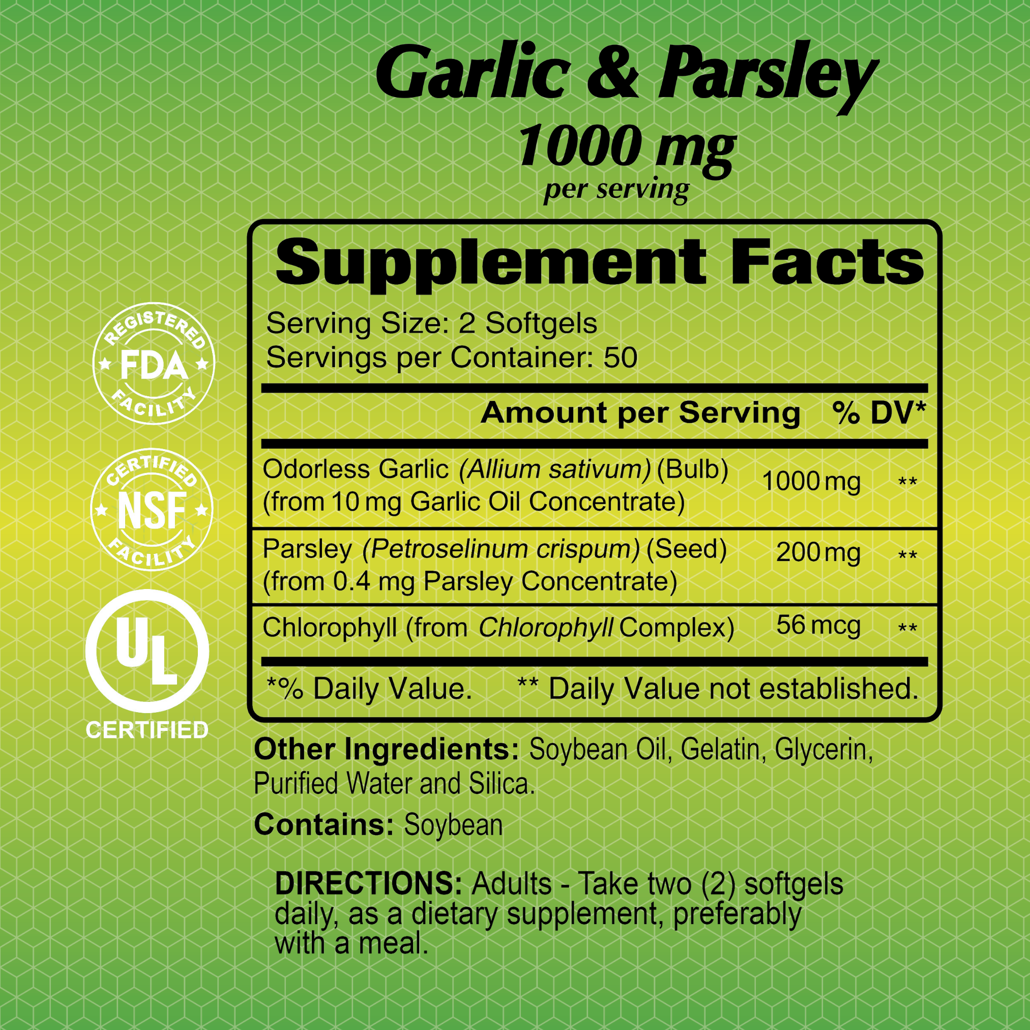 Garlic & Parsley 100 sofgels – Alfa Vitamins Store