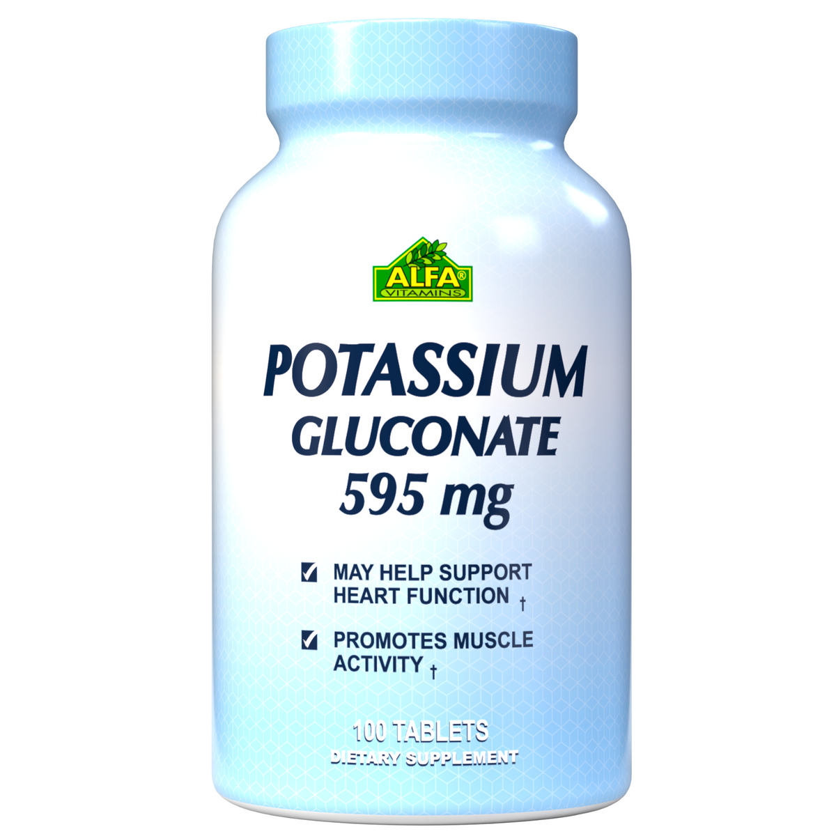 Potassium Gluconate 595mg 100 Tabs – Alfa Vitamins Store