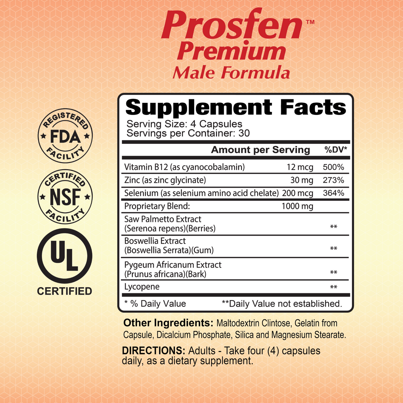 Prosfen Premium Male Formula - 120 capsules – Alfa Vitamins Store