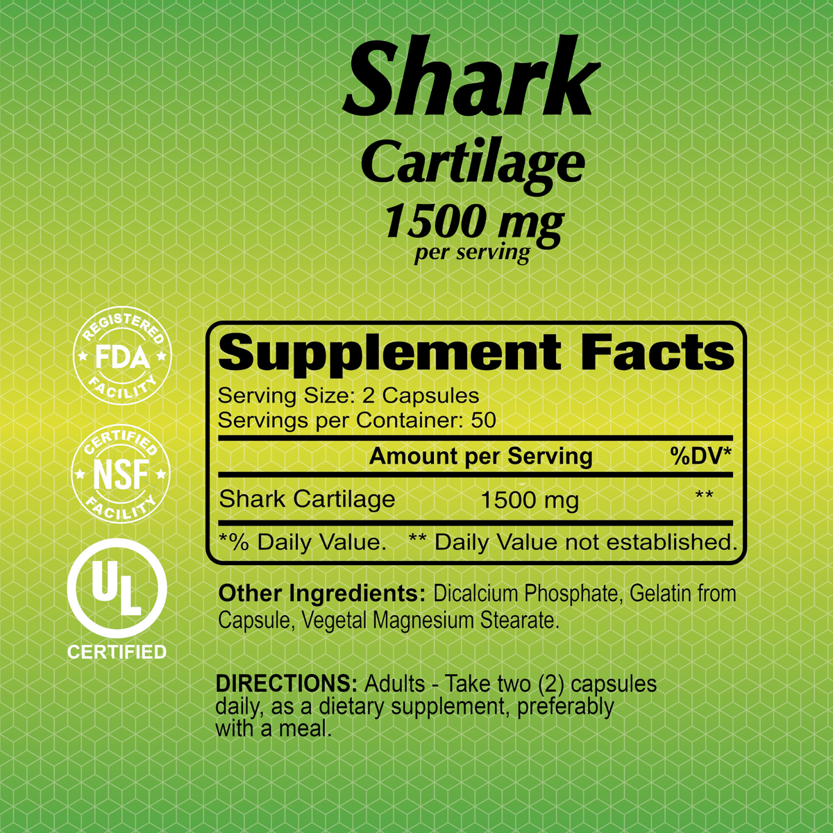 Shark Cartilage Capsules 1500mg – Alfa Vitamins Store