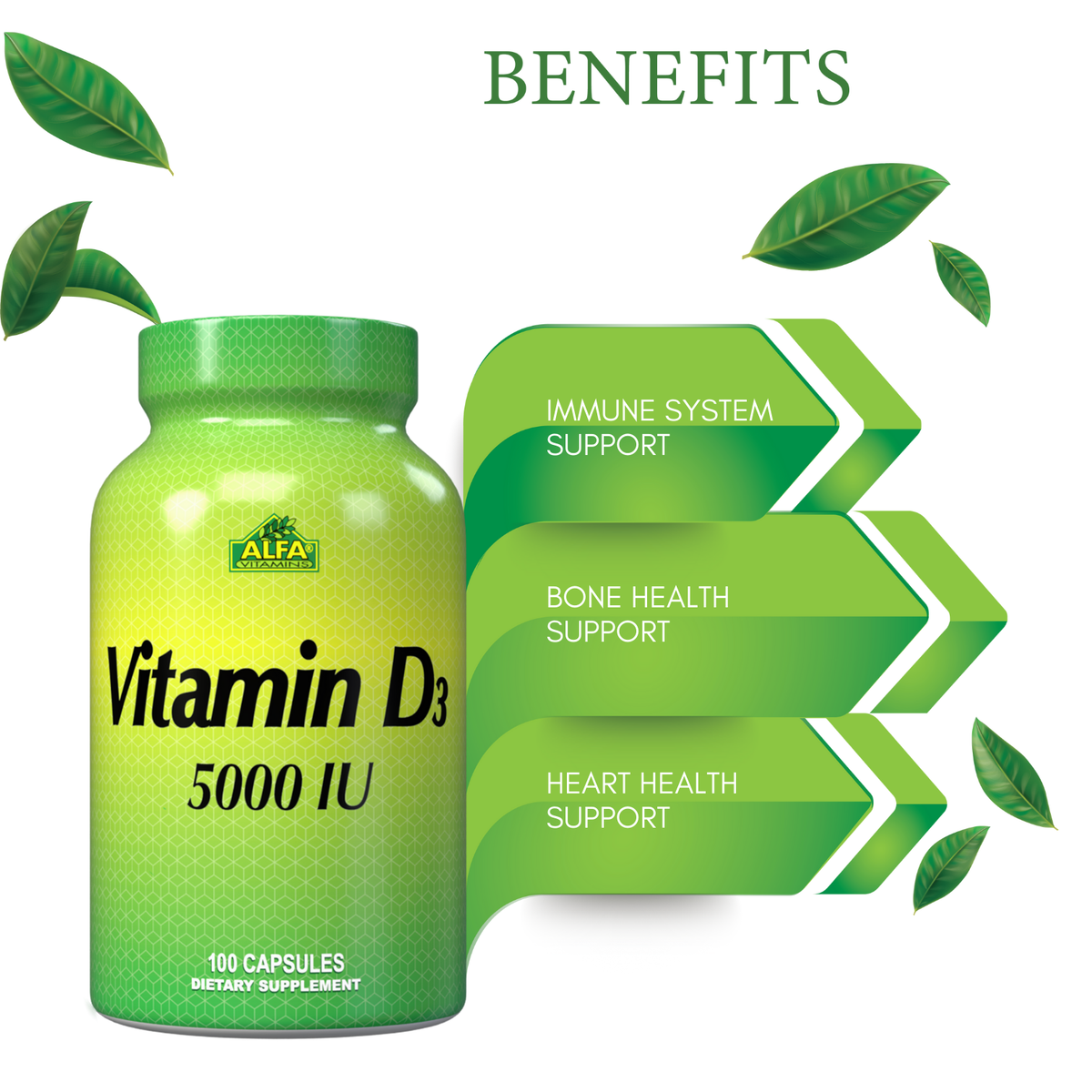 Vitamin D3 5000 IU / Heart Health – Alfa Vitamins Store