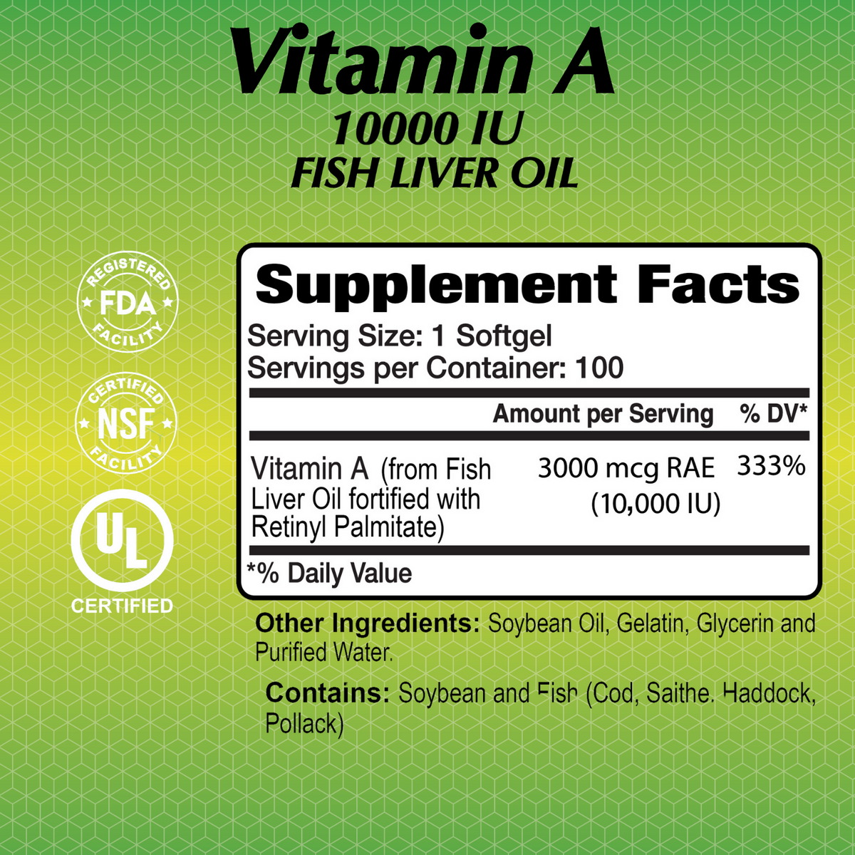 10000 IU Vitamin A / Fish Liver Oil – Alfa Vitamins Store
