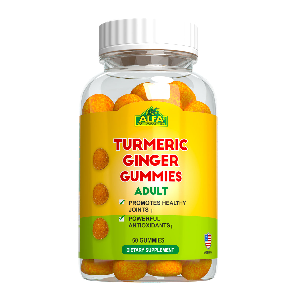 Turmeric Ginger Gummies - 60 Gummies – Alfa Vitamins Store