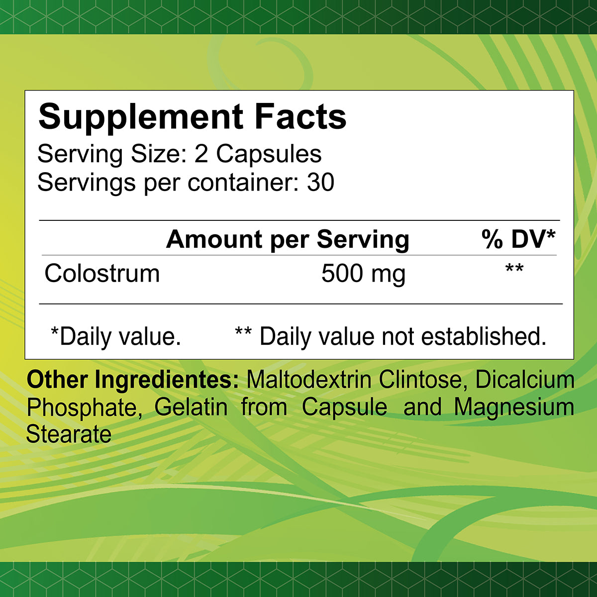 Colostrum 500 mg - 60 capsules – Alfa Vitamins Store
