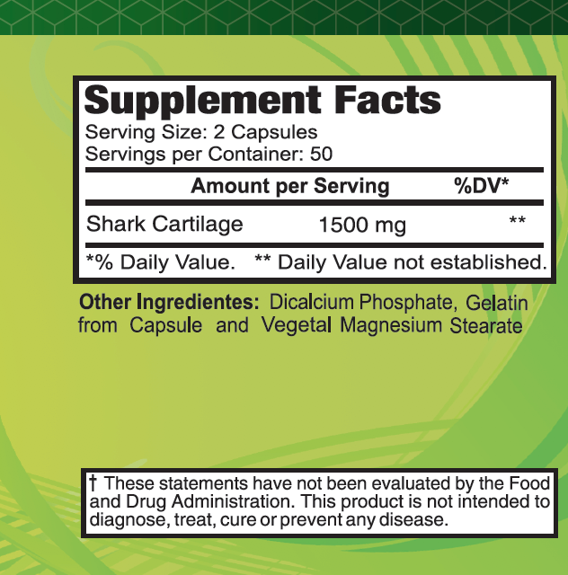 Shark Cartilage Capsules 1500mg – Alfa Vitamins Store