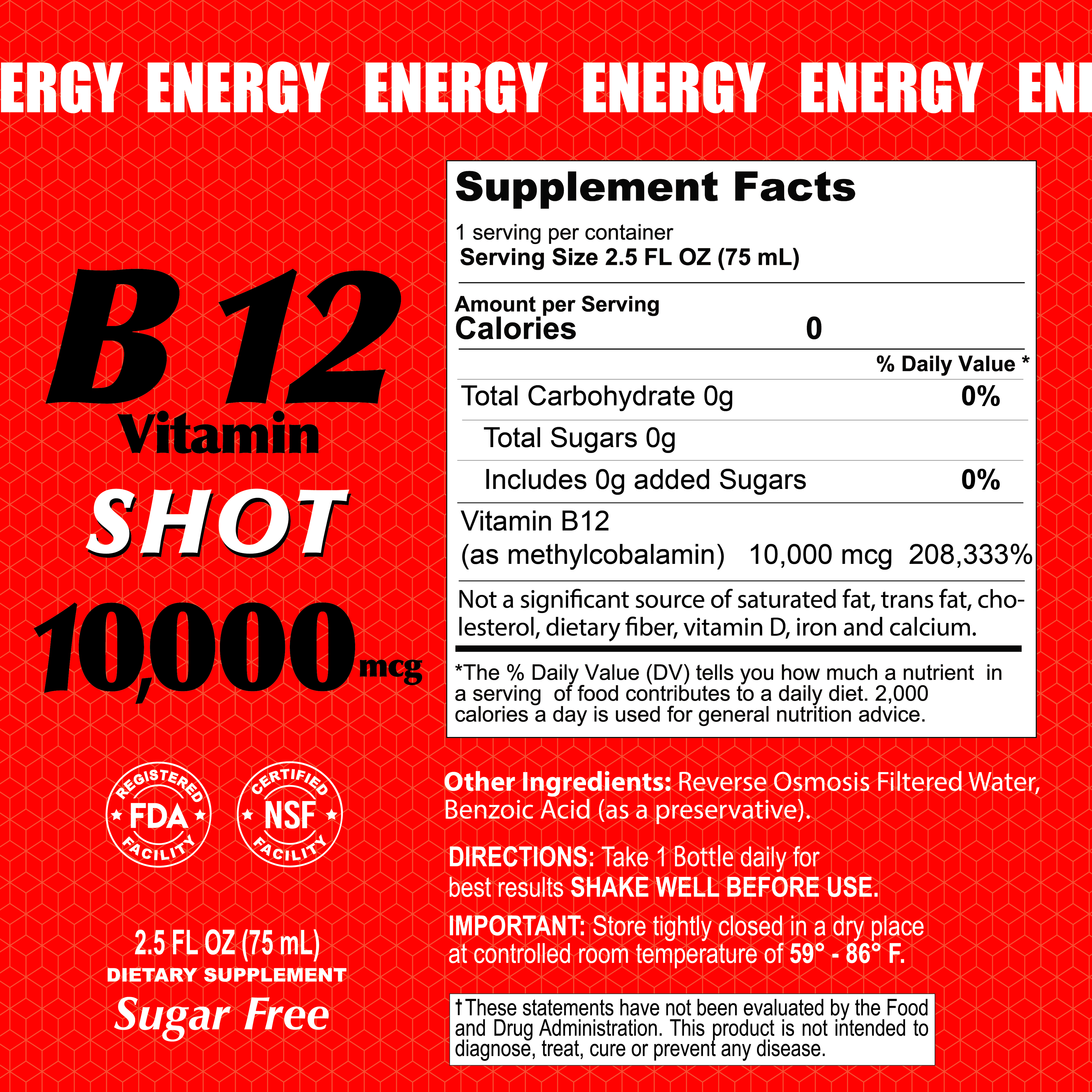 B12 Vitamin Shot with 10,000 MCG - 20 Pack – Alfa Vitamins Store